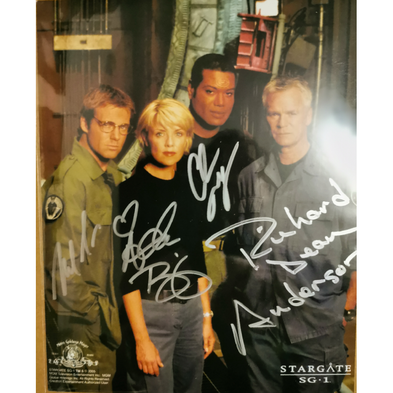Autographes de l'équipe SG1 : Amanda TAPPING, Richard Dean Anderson ...
